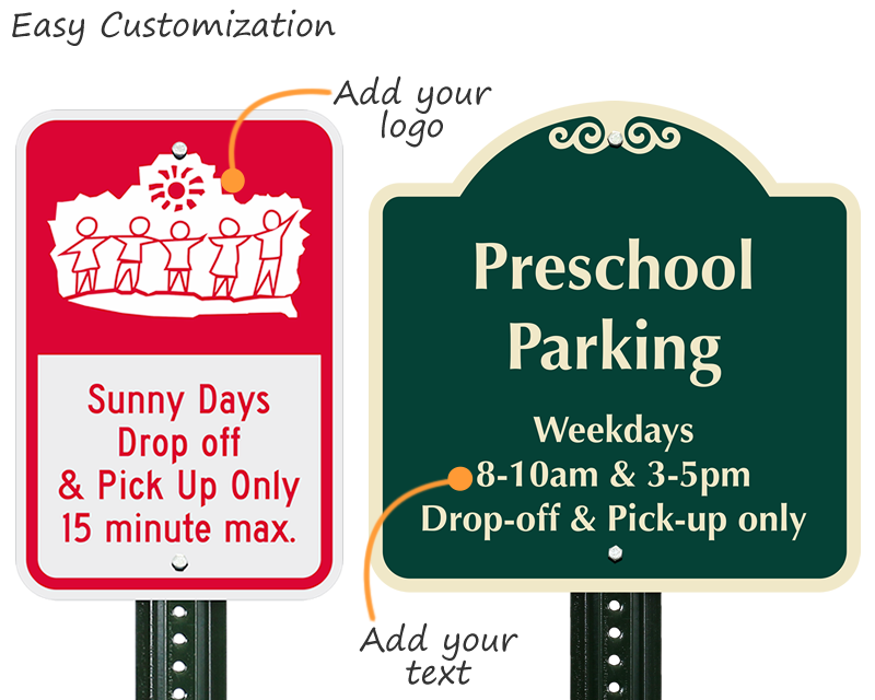 Drop Off Signs - Pick Up Signs