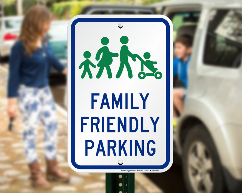 Family Parking Signs - Reserved Parking For Parents With Children