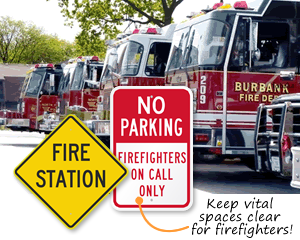 Fire Department Reserved Parking Signs - by Title