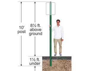 10 Foot Posts: Galvanized Steel Posts & Baked Enamel Posts