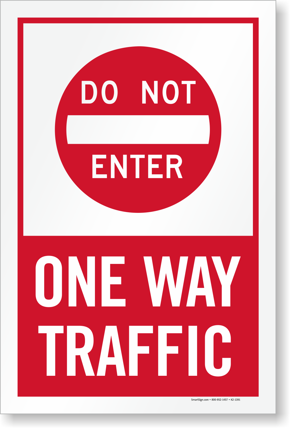 Dont Enter, One-Way Traffic Sidewalk Sign Insert, SKU - K2-1391