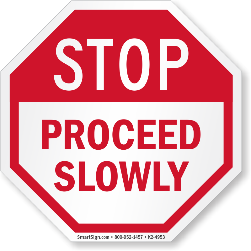 24 in. x 24 in. Reflective Aluminum STOP Sign, Stop Proceed Slowly Sign