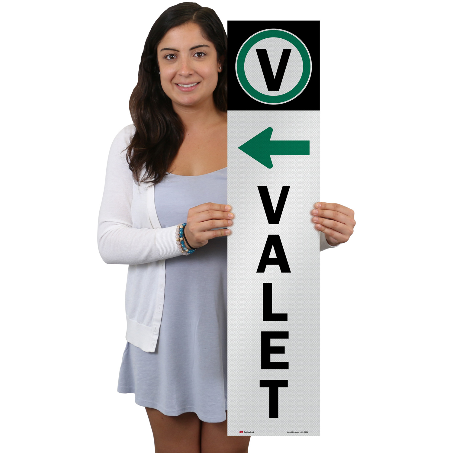 Reflective "VALET" Label with Left Arrow, SKU: K2-5901