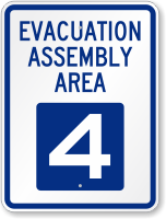 Evacuation Assembly Area 4 Sign - Emergency Meeting Area Signs, SKU: K ...