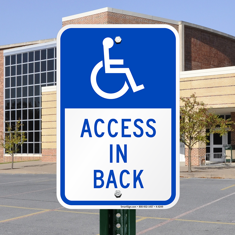 Access In Back With Graphic Sign