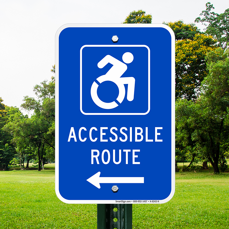 Accessible Sign - Route - Left Arrow