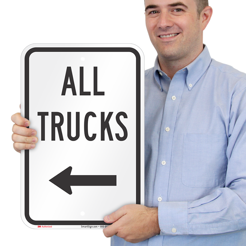 All Trucks Driveway On Left Sign, SKU: K2-0782-L