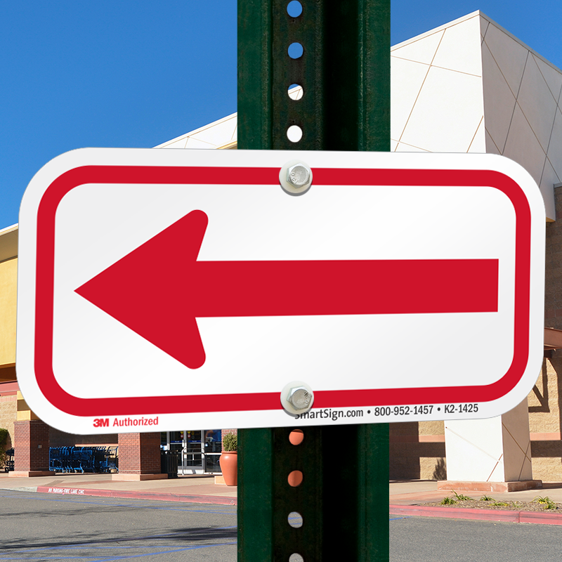 Left Arrow, Supplemental Parking Sign, Red, SKU: K2-1425
