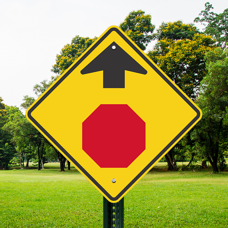Stop Sign With Arrow