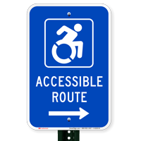 Accessible Sign - Route Right Arrow