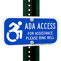 ADA Access For Assistance Ring Bell Sign with New ISA Symbol