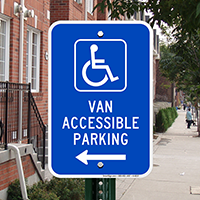 Van Accessible Parking Left Arrow Sign