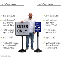 14" Diameter Cast Iron Sign Stand (with bolts & nuts) for signs up to ...