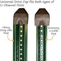 Standard U-Channel Black Sign Post - 6' tall, Baked Enamel, SKU - K-153 ...