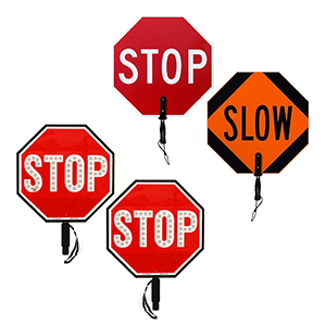 Hand Held STOP Signs - STOP SLOW Paddles, LED STOP Signs
