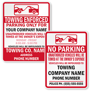 Free to Print Tow Away Signs - MyParkingSign Blog